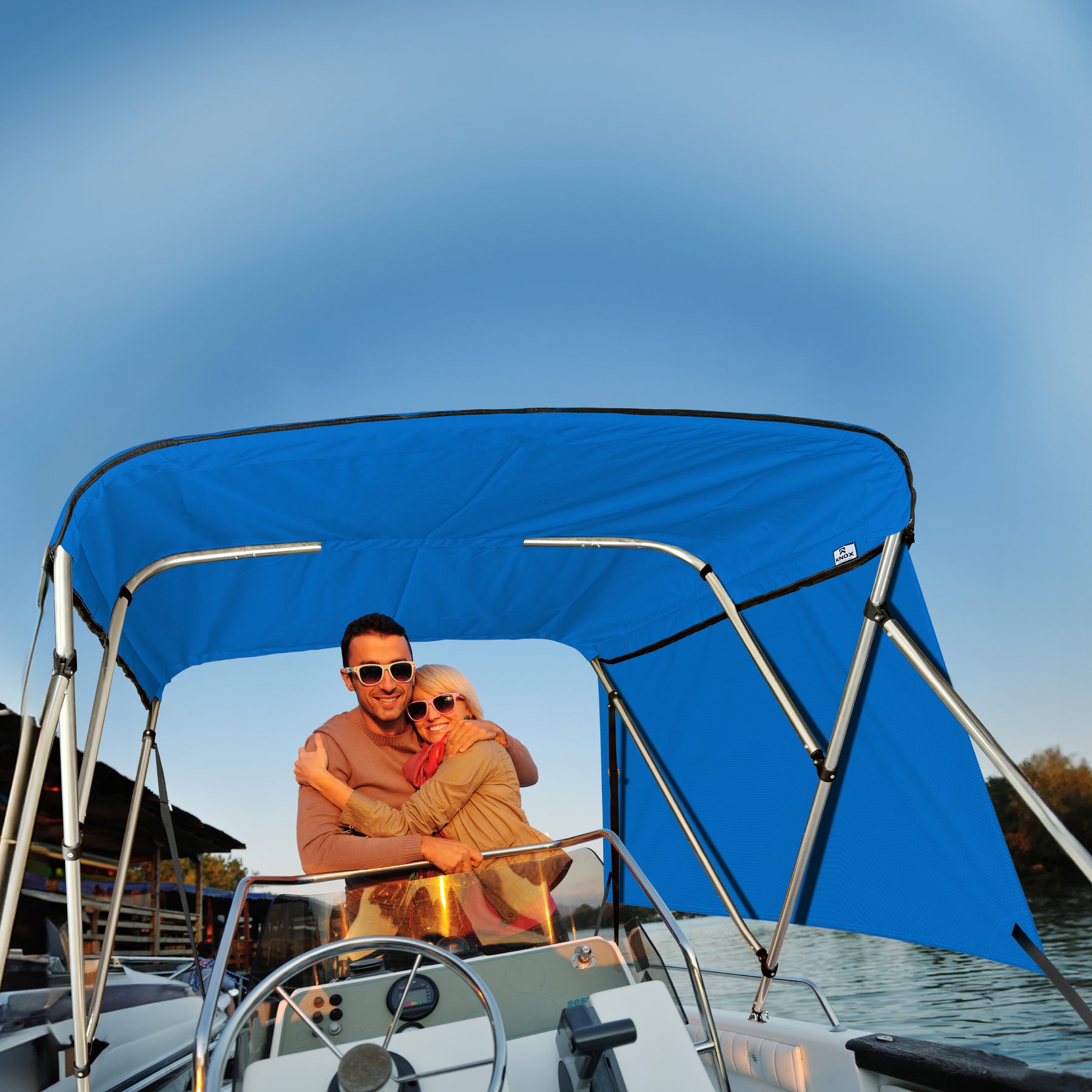 KNOX Pro Series Canvas With Sidewalls for 3 Bow Bimini Top, Solid